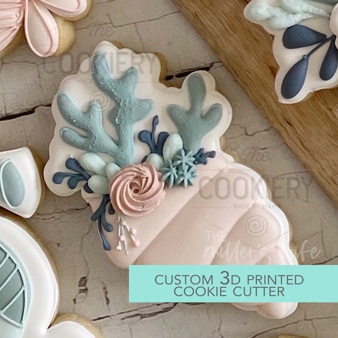 Floral Seashell Cluster Cookie Cutter - Under the Sea Cookie Cutter ...