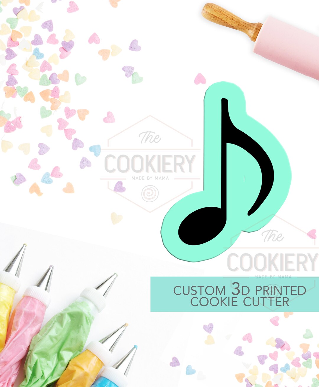 Musical Note Cookie Cutter - Music Note Cutter - 3D Printed Cookie ...