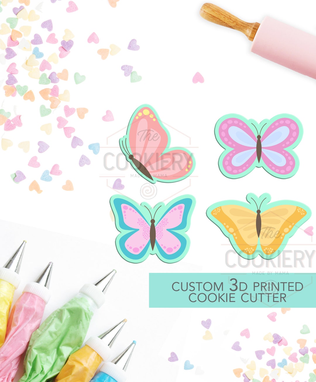 Mini Butterflies Cookie Cutter Set - Mini Cookie Cutters - 3D Printed ...