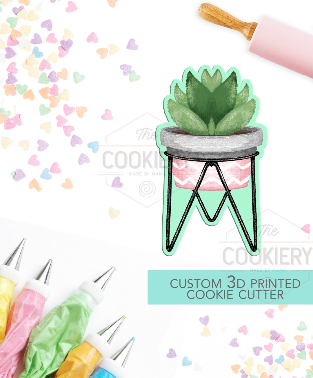 Potted Plants Cookie Cutter - Plant Lady Cookie Cutter - 3D Printed ...