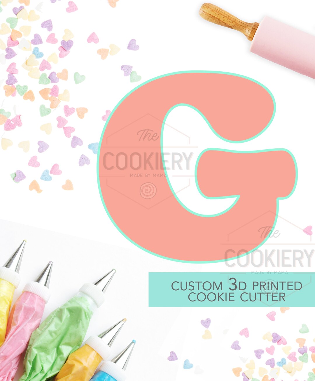 Alphabet Letter Cookie Cutter - Block Letter Cookie Cutter - Letter G ...