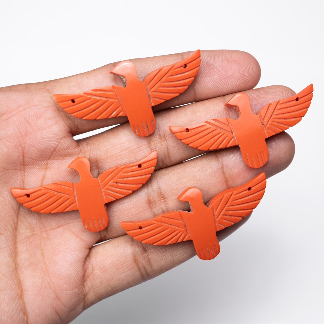Coral Eagle Gemstone, Handmade Carving Coral Motif, Coral Carving Loose ...