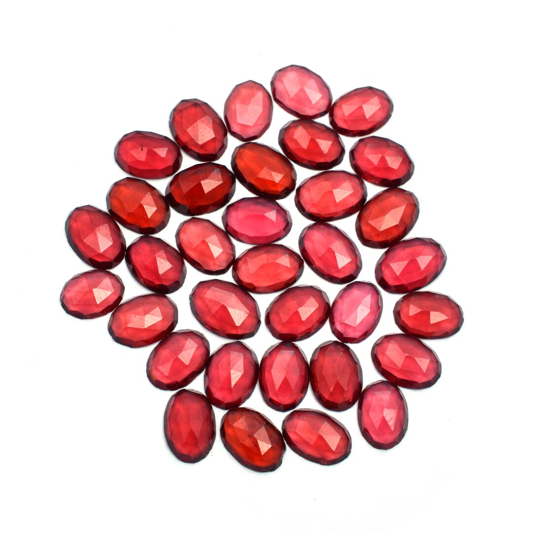 Mozambique Garnet Oval Rosecut Loose Gemstone, 5.5x7 Mm to 6x8 Mm, Red ...