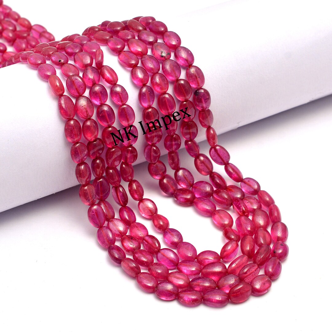 Ruby Smooth Oval Beads, 4x5 Mm to 5x10 Mm, Pink Ruby Oval, Ruby Oval ...