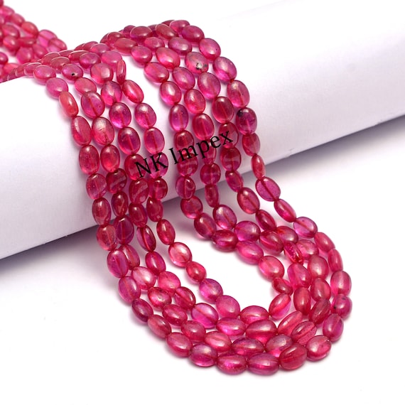 Ruby Smooth Oval Beads 4x5 Mm to 5x10 Mm Pink Ruby Oval - Etsy