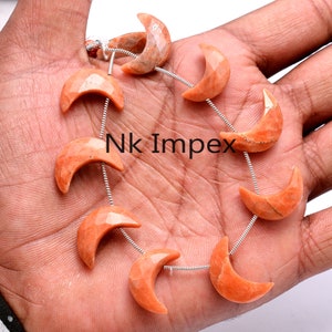 Peach Amazonite Faceted Crescent Moon Beads, 19 Mm to 20 Mm, Moonstone ...