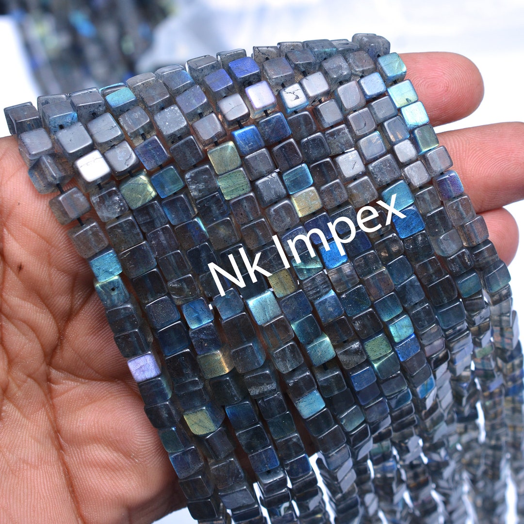 Labradorite Smooth Cube Box Beads, Blue Fire Labradorite Cube ...