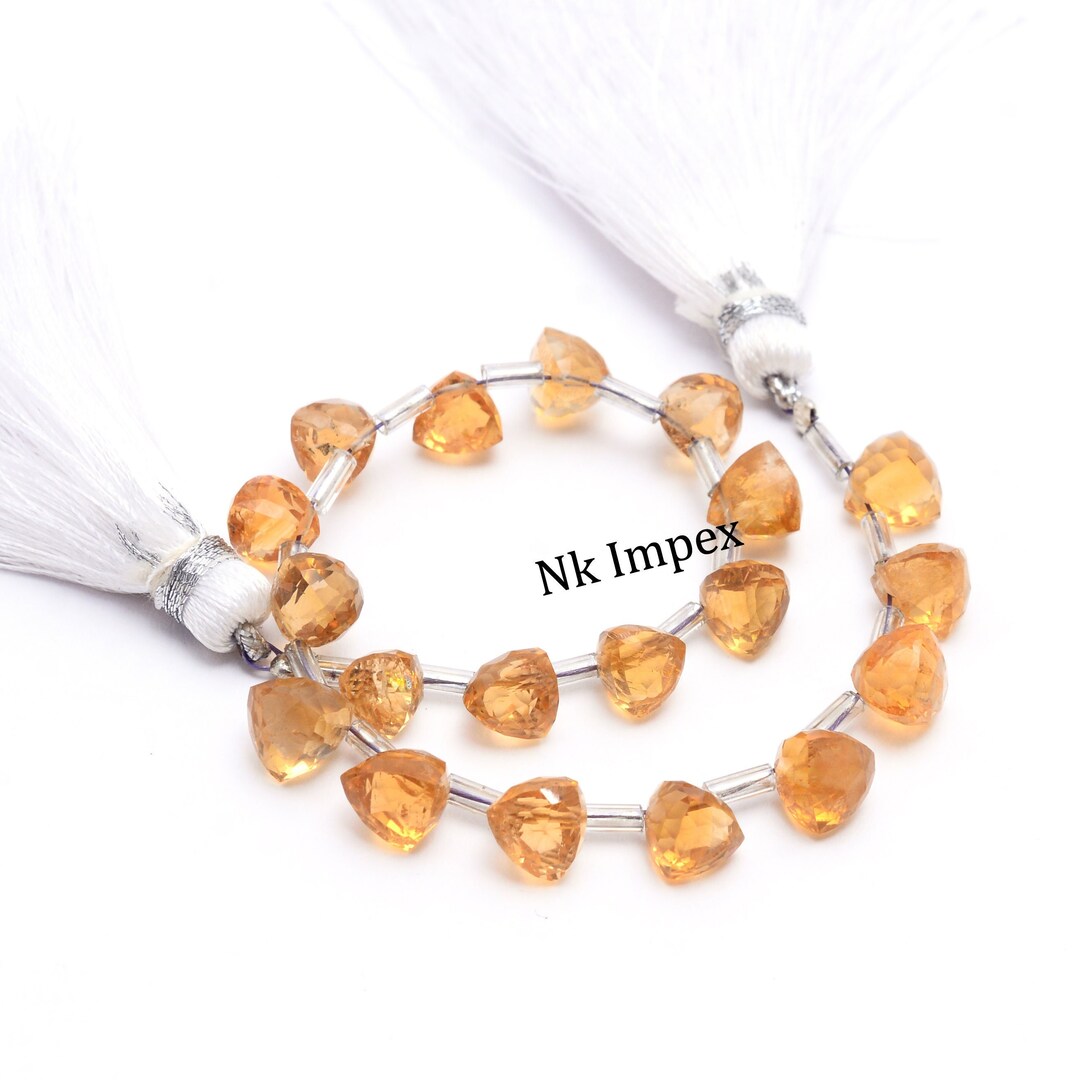 Natural Citrine Faceted Triangle Fancy Shape Beads, 5.5x5.5 to 6.5x6.5 ...
