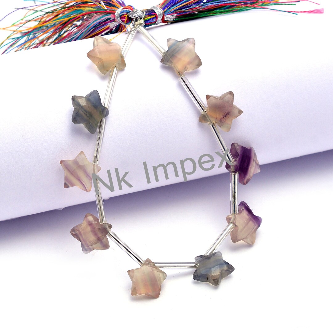 Multi Fluorite Faceted Star Shape Beads, 10 Mm to 11 Mm, Fluorite Star ...