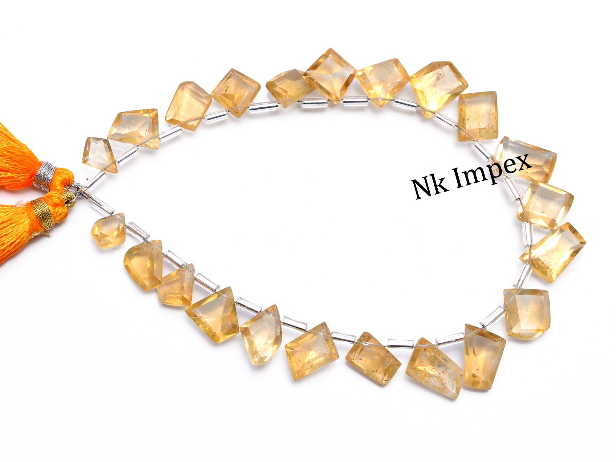 Natural Yellow Citrine Fancy Cut Beads, Unique Citrine Bead, 8 Inch ...