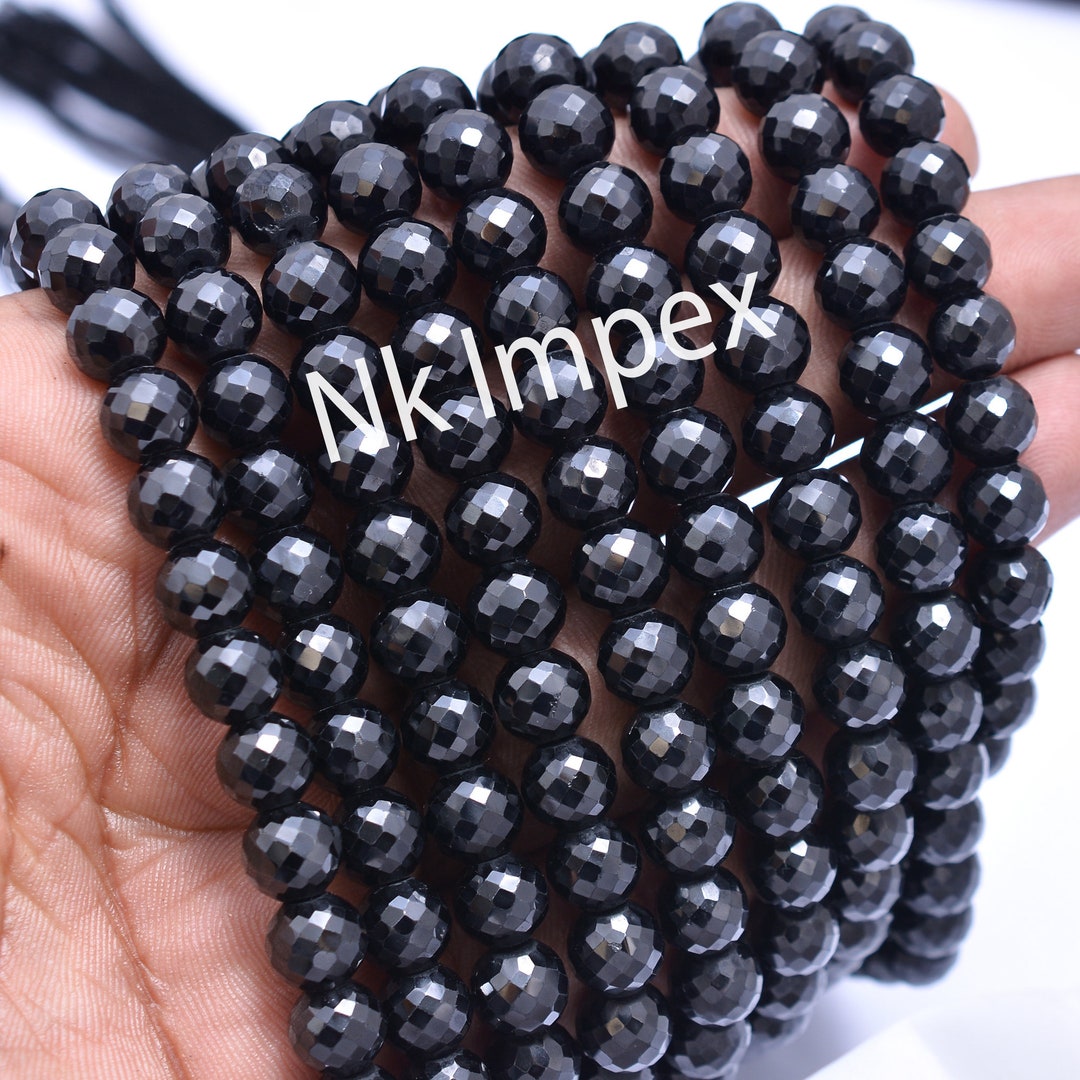 Black Spinel Faceted Round Balls Beads, Black Spinel Balls, Black ...