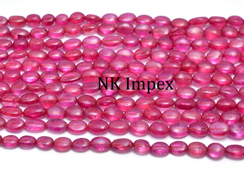 Ruby Smooth Oval Beads, 4x5 Mm to 5x10 Mm, Pink Ruby Oval, Ruby Oval ...
