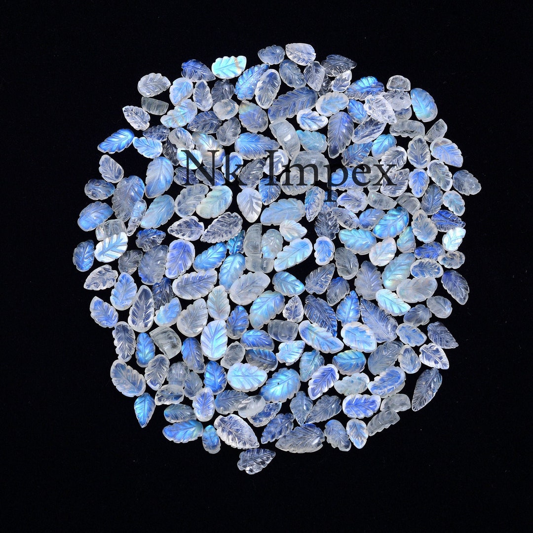 Natural Rainbow Moonstone Carving Leaf Loose Gemstone 4x7 mm - Etsy 日本