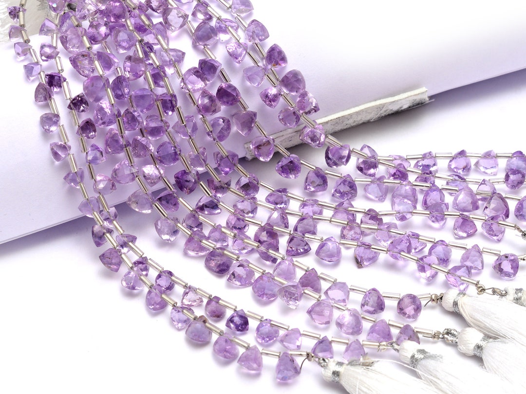 Pink Amethyst Faceted Pyramid Beads, 6.5x7mm to 5x5.5mm, Amethyst ...