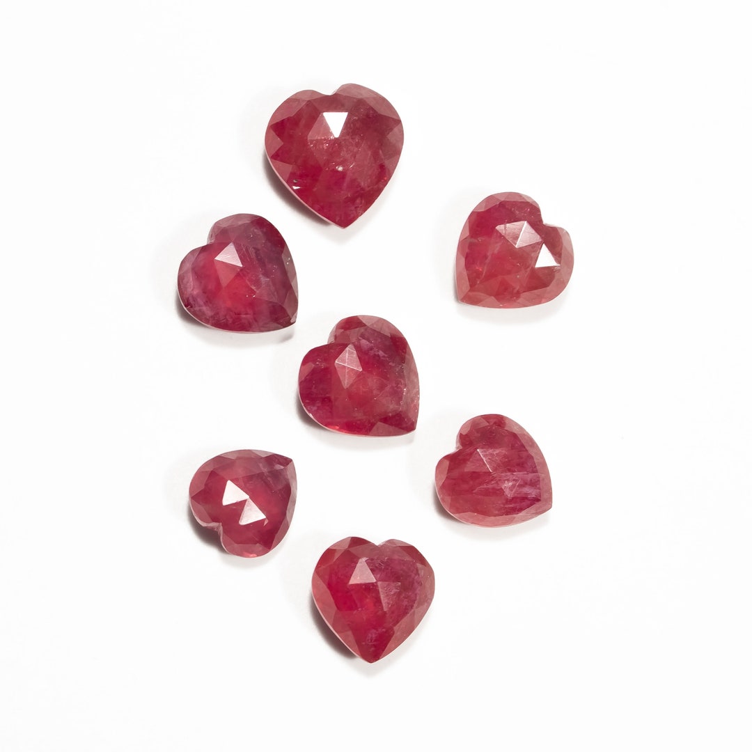 Unique AA Quality Ruby Heart Shape Gemstone Natural Red Ruby, Hand ...