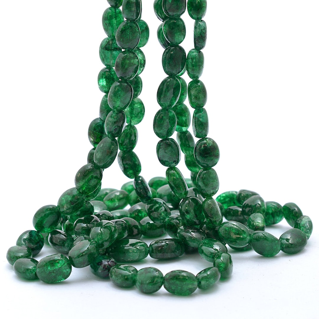 Natural Emerald Color Beryl Smooth Oval Beads, 6x7 Mm - 8x10 Mm ...