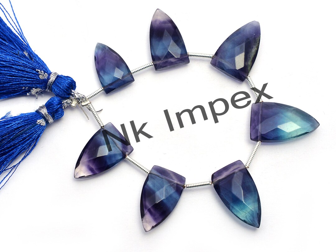 Bi Color Fluorite Faceted Triangle Beads, 8.5x11.5 Mm to 11x28 Mm ...
