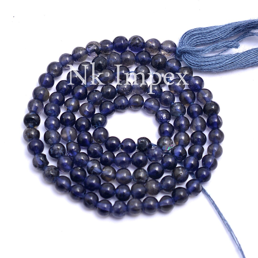 Natural Iolite Smooth Round Balls Beads, 3 to 5 Mm Iolite Gemstone ...