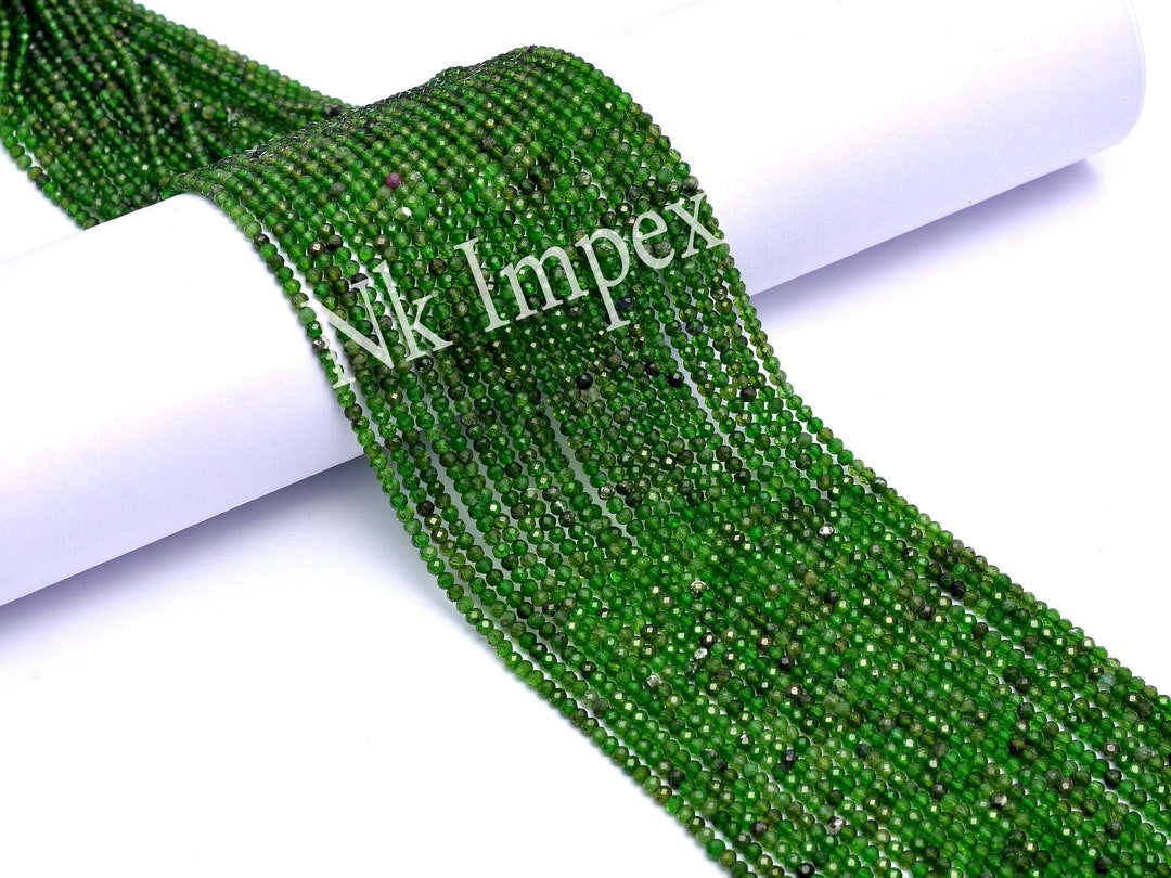 Natural Chrome Diopside Micro Faceted Round Balls Beads, 2.5 Mm to 3 Mm ...