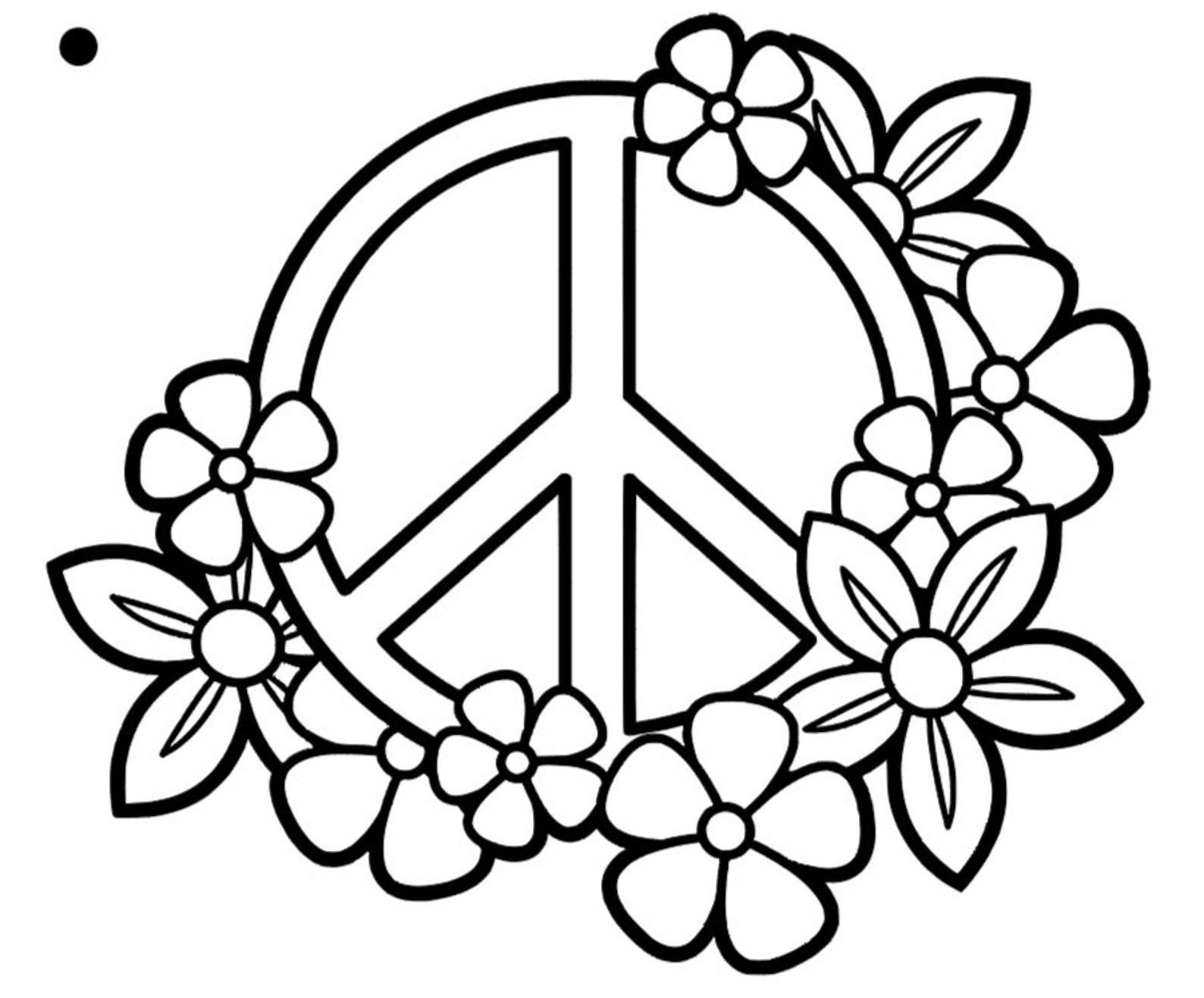 Peace Sign With Flowers V.2 for Vinyl Bundle Set of Files (svg, Png ...