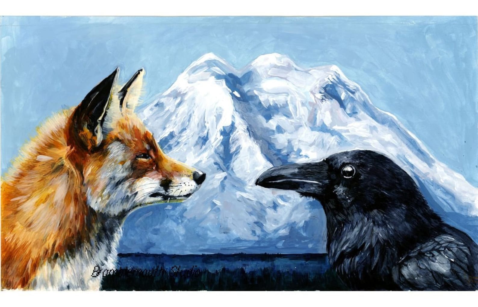 Fox & Raven Fine Art Print - Etsy