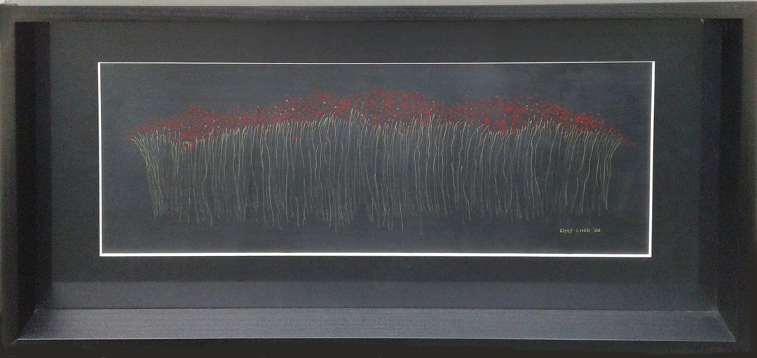 RED RASH. Original Painting. With Modern Frame - Etsy