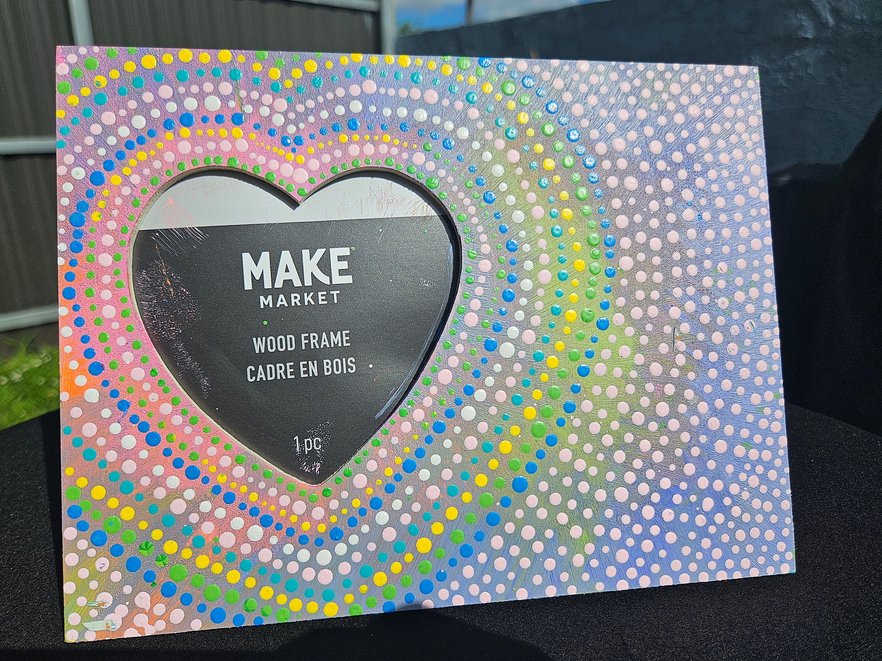 Radiant Hearts: Colorful Dot Art Heart-shaped Picture Frame - Etsy