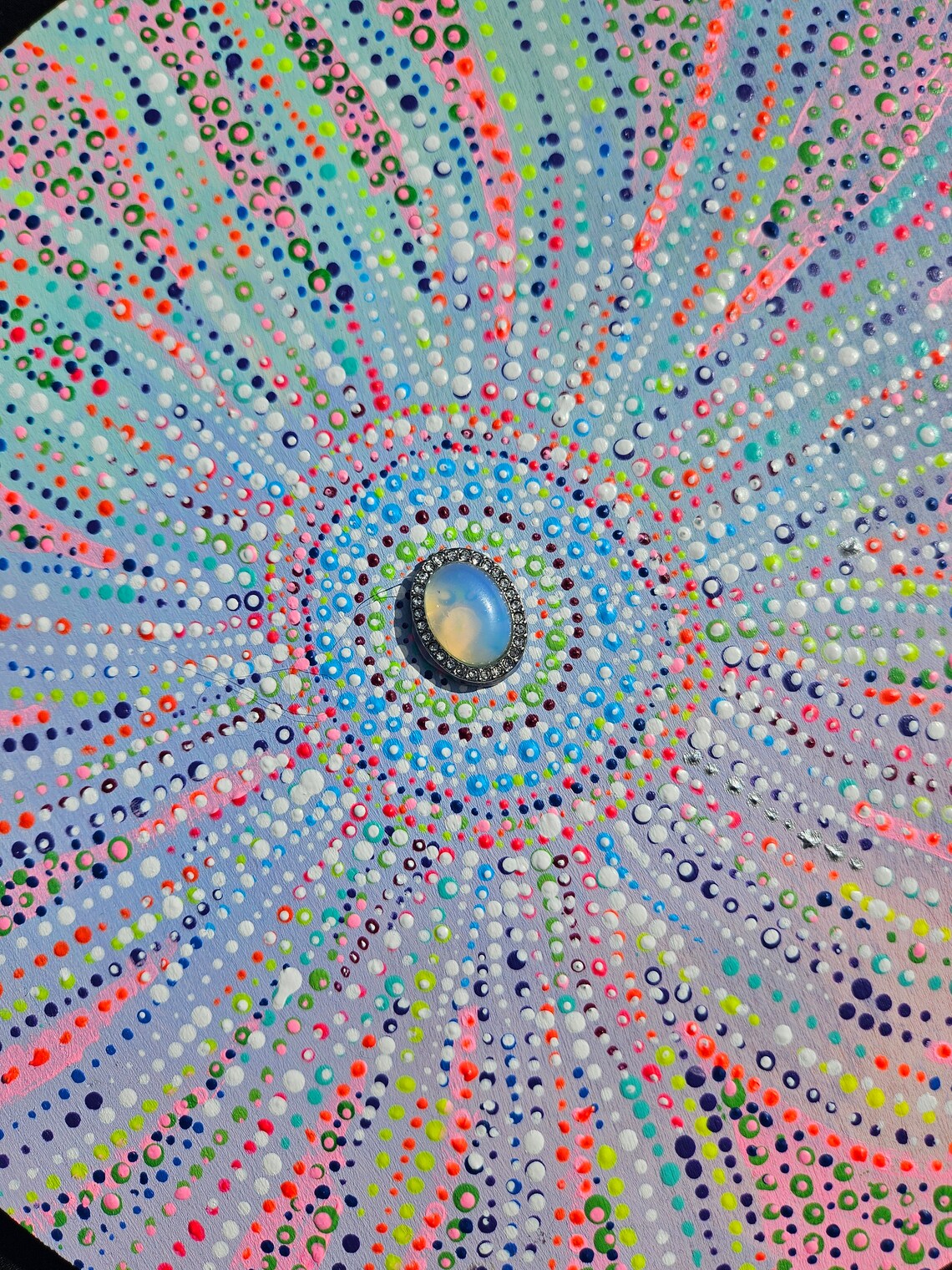 Radiant Spectrum: Handcrafted Circular Dot Mandala Art - Etsy