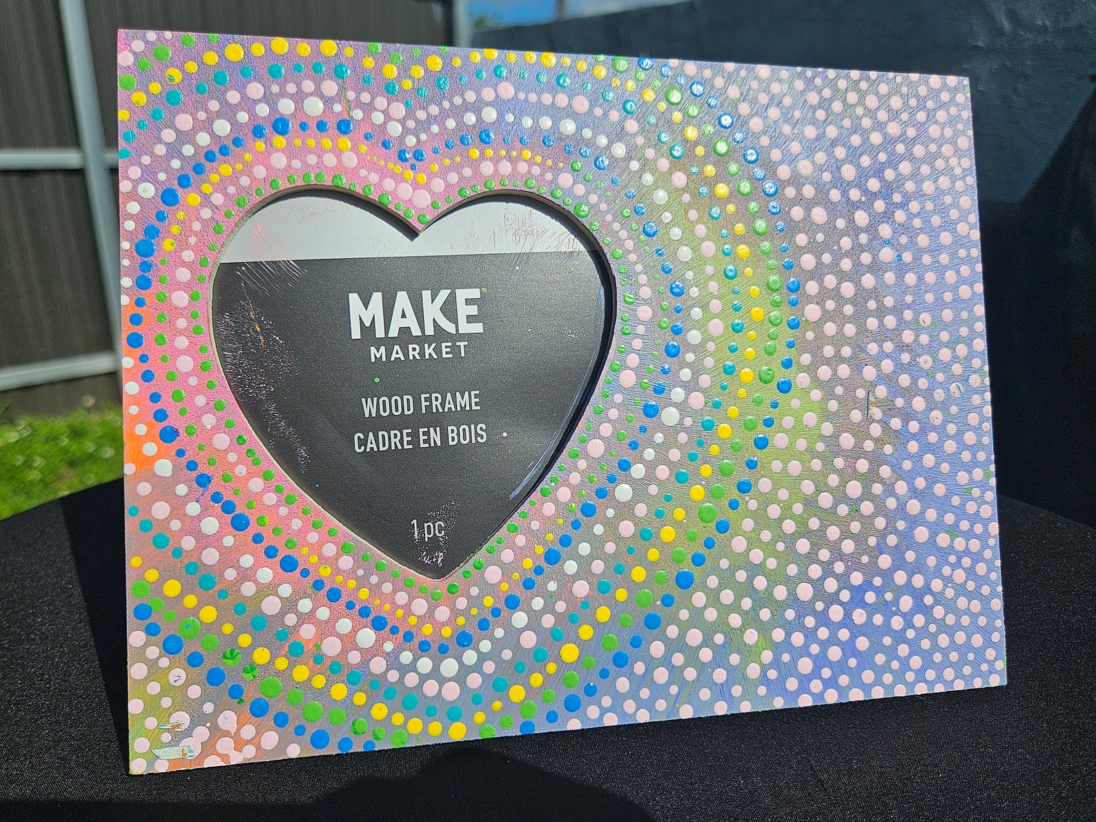 Radiant Hearts: Colorful Dot Art Heart-shaped Picture Frame - Etsy Canada