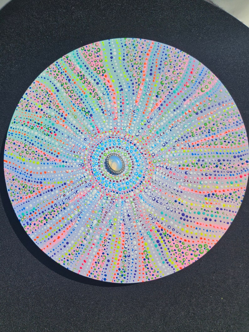 Radiant Spectrum: Handcrafted Circular Dot Mandala Art - Etsy