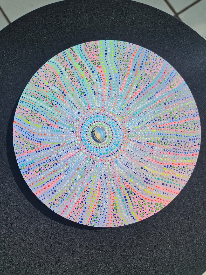 Radiant Spectrum: Handcrafted Circular Dot Mandala Art - Etsy