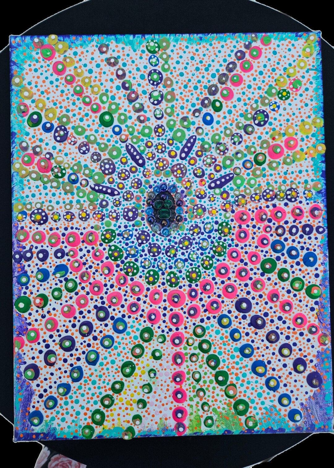 Kaleidoscopic Vision: Vibrant Dot Mandala Artwork - Etsy