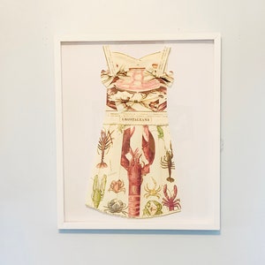 Crustaceans Hand Folded Paper Dress: White Shadow Box Frame Included - Etsy