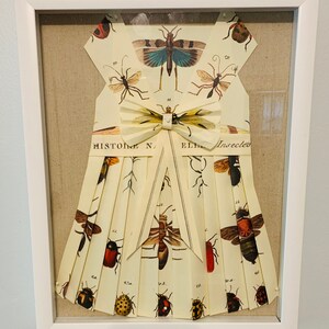 Hand Folded Paper Insect Dress- Framed White Shadow Box Wall Hanging - Etsy