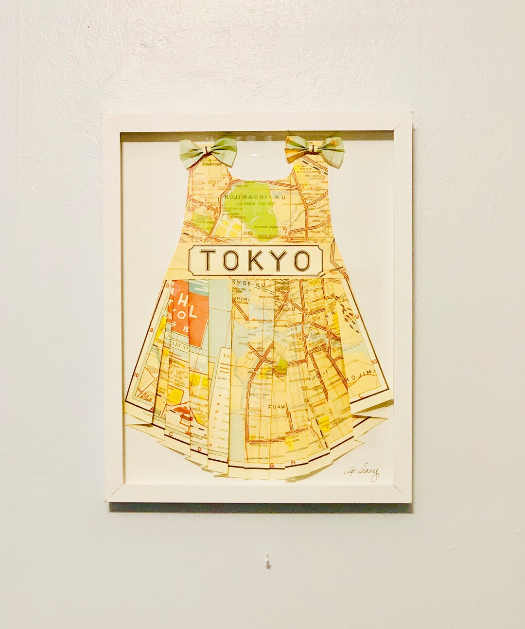 Tokyo, Japan Hand Folded Map Origami Dress Picture & Wall Hanging ...