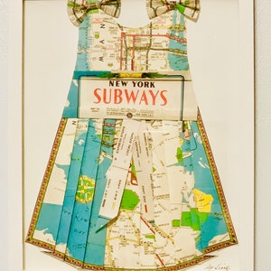 NYC Subway Map Hand Folded Map Origami Dress Picture & Wall Hanging ...