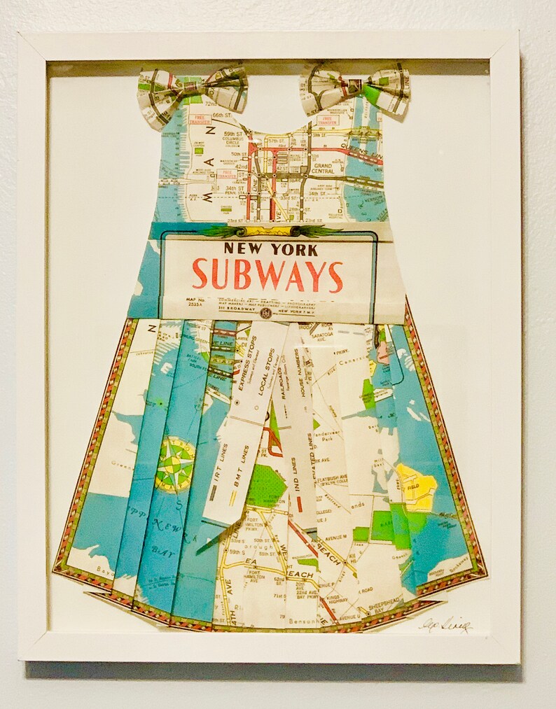 NYC Subway Map Hand Folded Map Origami Dress Picture & Wall Hanging ...