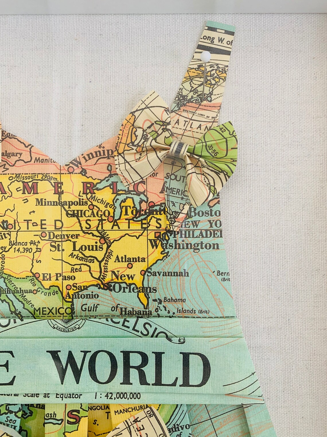 The World: Hand Folded Paper Map Origami Dress - Etsy