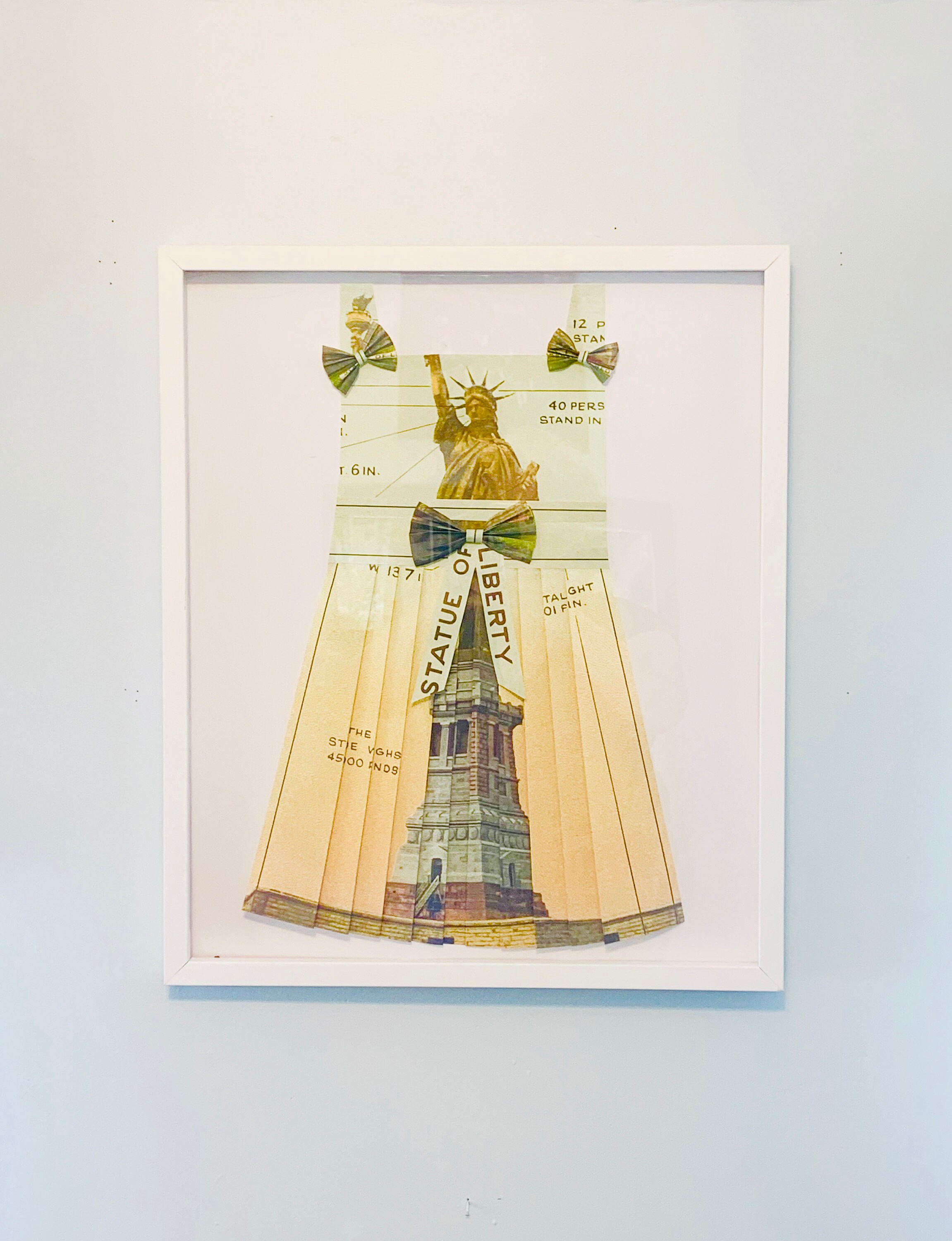 The Statue of Liberty Hand Folded Vintage Looking Print Dress Framed in ...