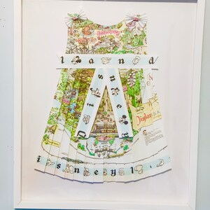 Disney Land Vintage Map Printed Paper Dress. Hand Folded Dress Picture ...