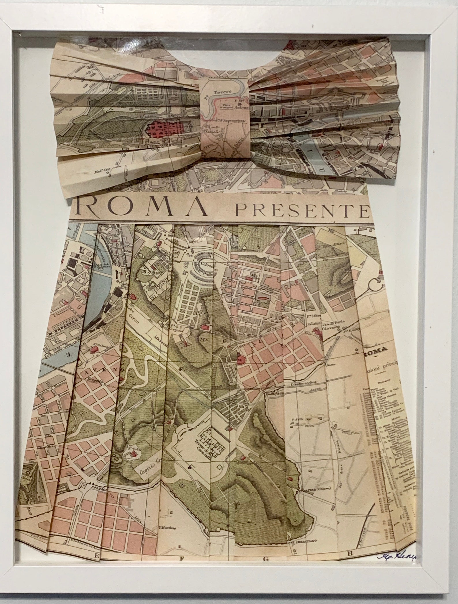 Rome Roma Italy Map Printed Paper Dress. Hand Folded Dress - Etsy
