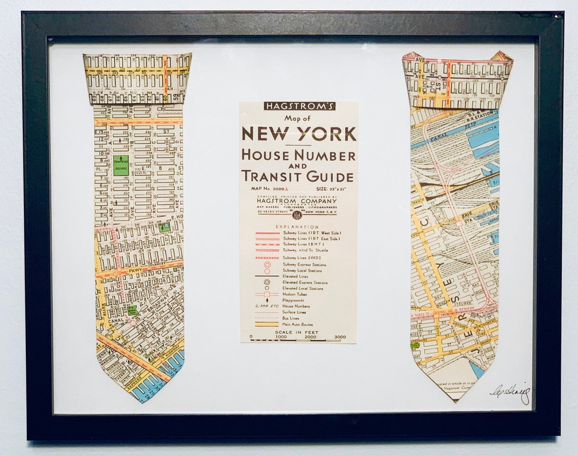 NYC Street Map Ties Hand Folded Map Mens Boys Ties Picture & - Etsy