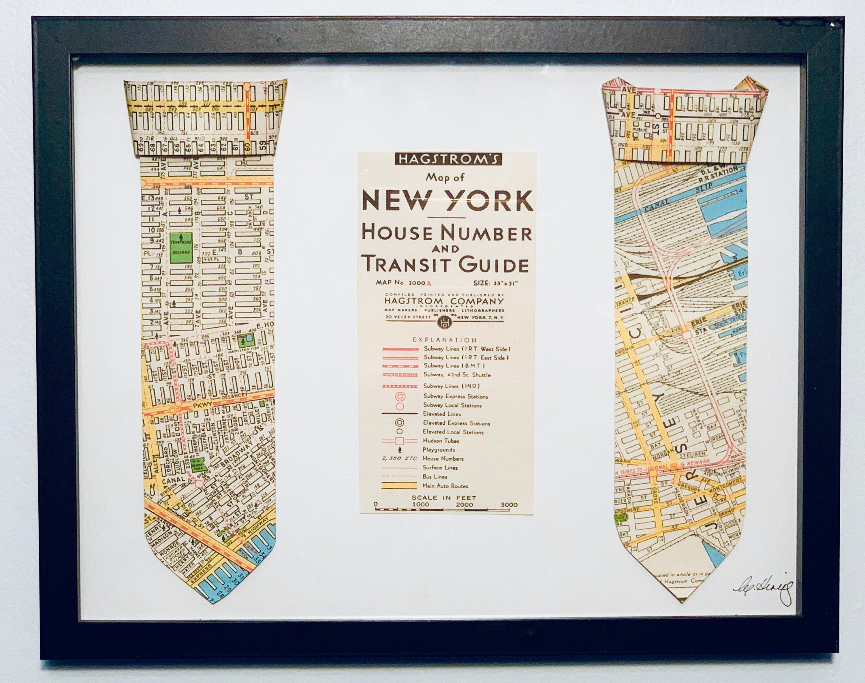 NYC Street Map Ties Hand Folded Map Mens Boys Ties Picture & | Etsy