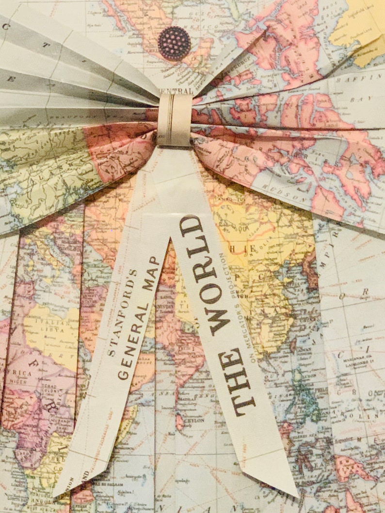 The World: Hand Folded Vintage Looking Map Paper Map Origami | Etsy