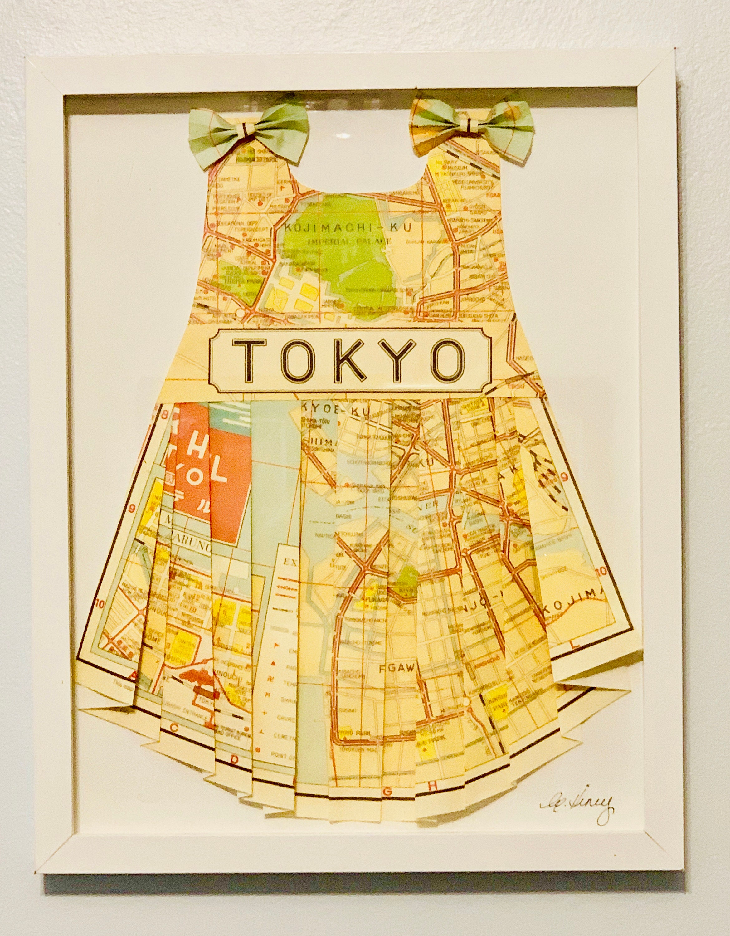 Tokyo, Japan Hand Folded Map Origami Dress Picture & Wall Hanging ...
