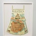 Boston Vintage Looking Paper Map Print Dress Hand Folded - Etsy
