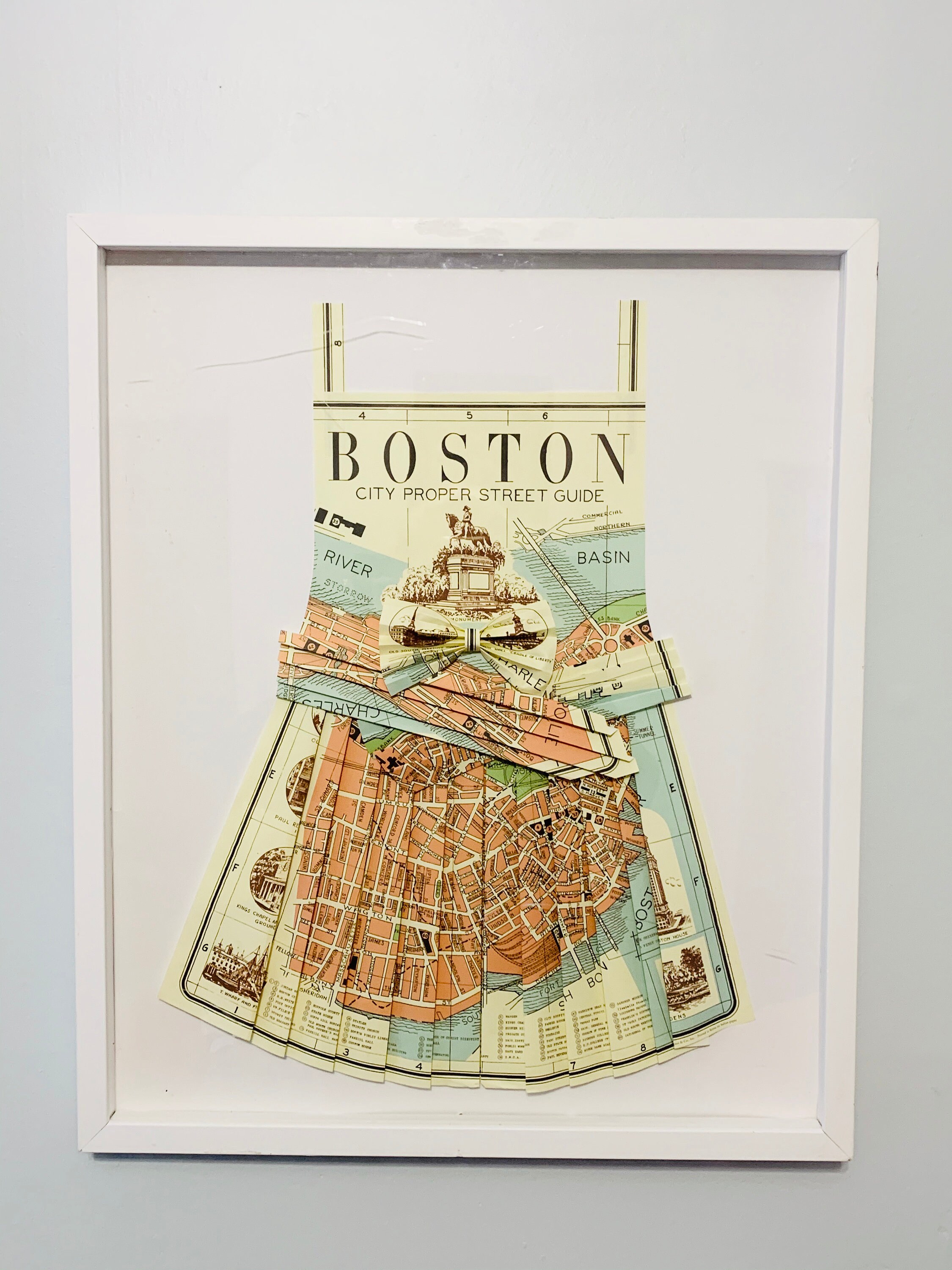 Boston Vintage Looking Paper Map Print Dress Hand Folded - Etsy