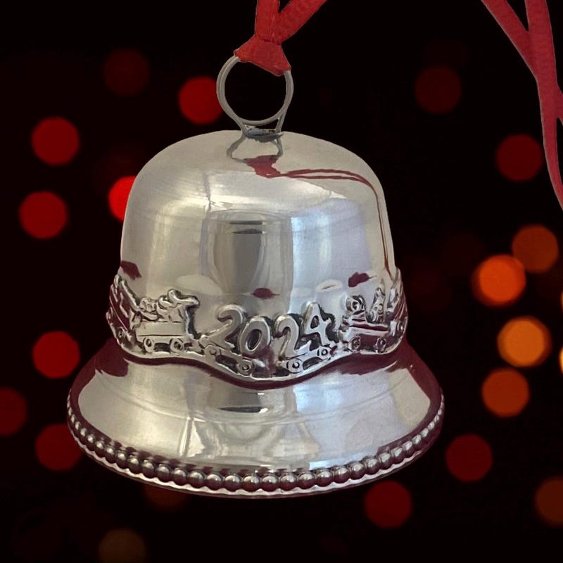 Silver Bell Ornament - Etsy