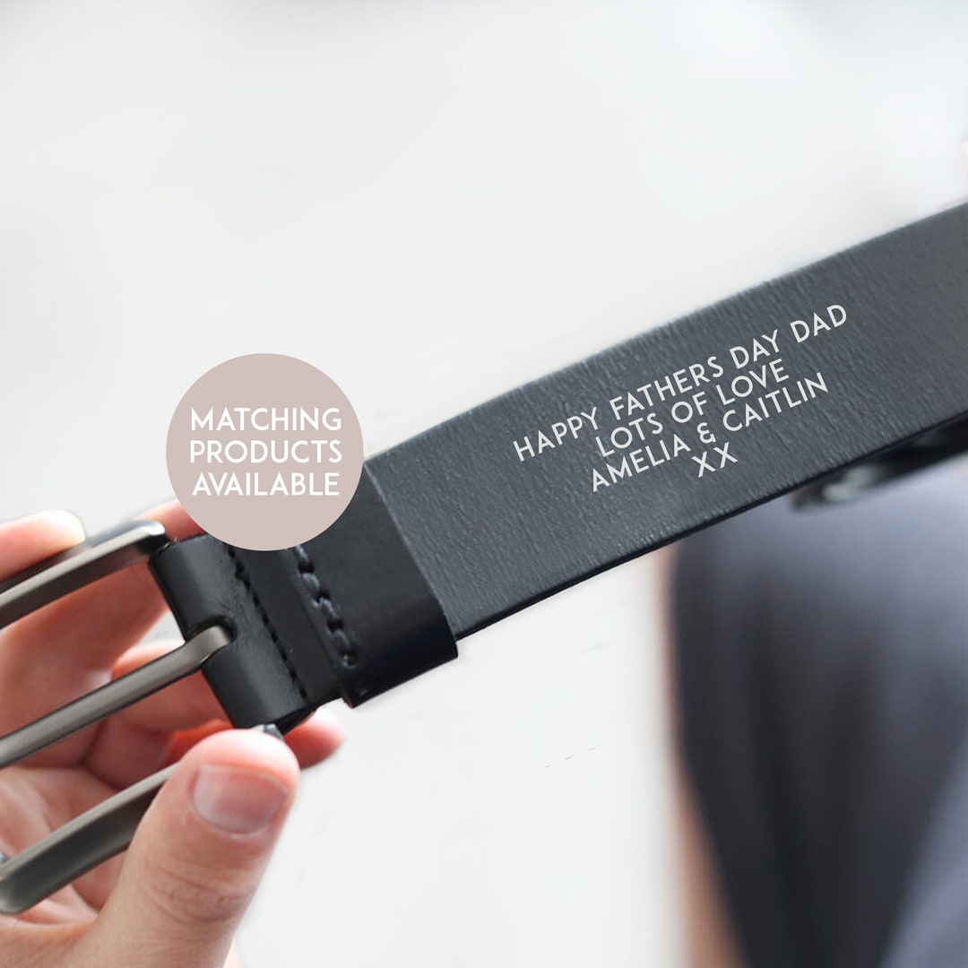 Personalised Fathers Day Belt Mens Leather Secret Message Belt Fathers ...