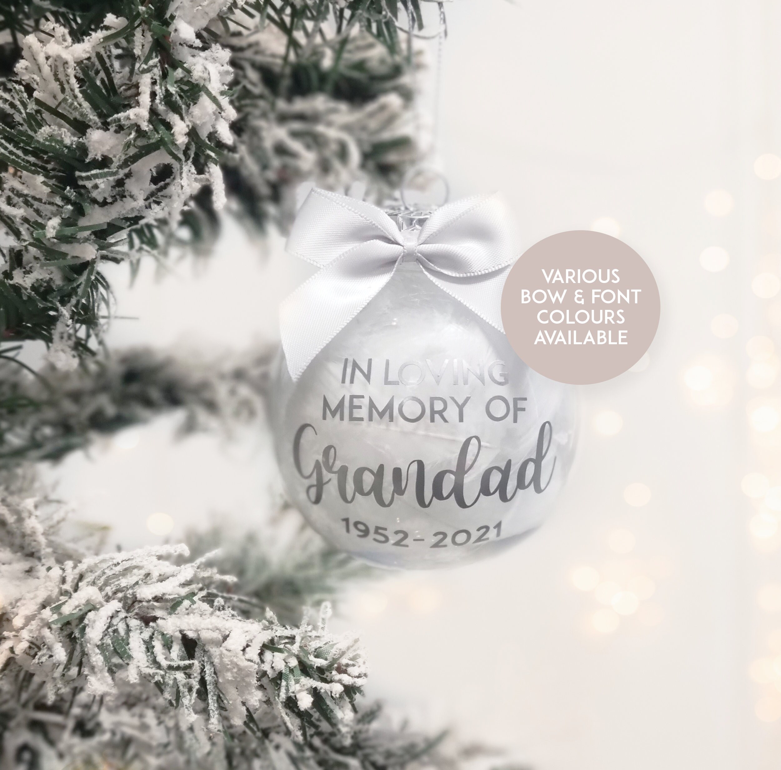 In Loving Memory Bauble Memorial Christmas Bauble - Etsy UK